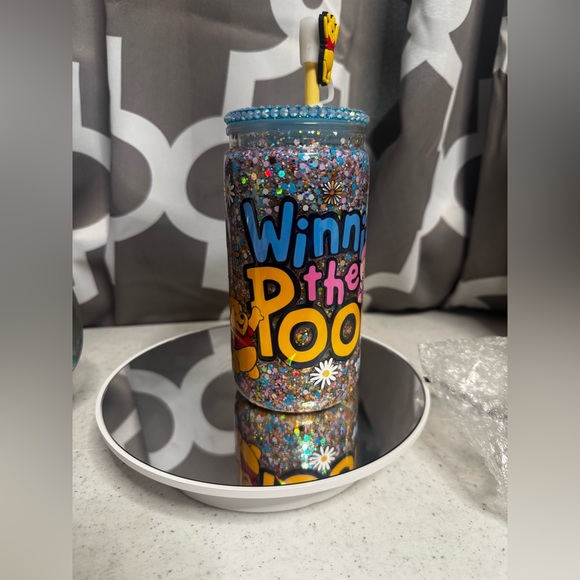Handmade | Dining | Winnie The Pooh Snowglobe Glitter Cup Handcrafted ...